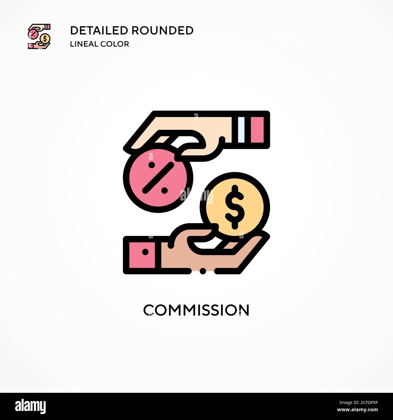 Commission vector icon. Modern vector illustration concepts. Easy to ...