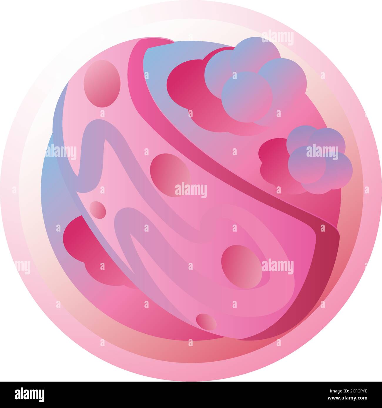 pink solar system planet on white background vector illustration design ...