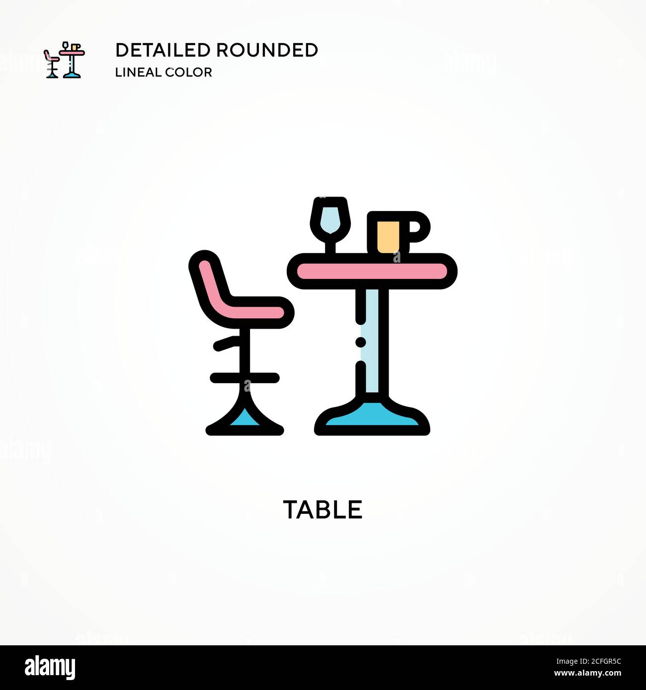 Table vector icon. Modern vector illustration concepts. Easy to edit ...