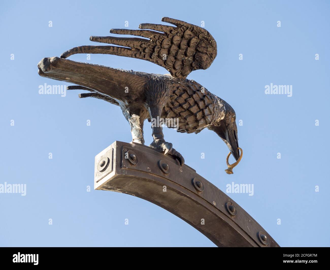 Legendary Turul Bird with the gold ring: Sculpture of a turul bird with ...