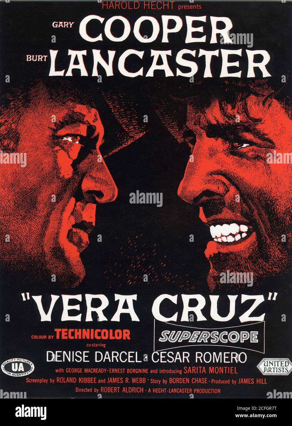 GARY COOPER and BURT LANCASTER in VERA CRUZ 1954 director ROBERT ...
