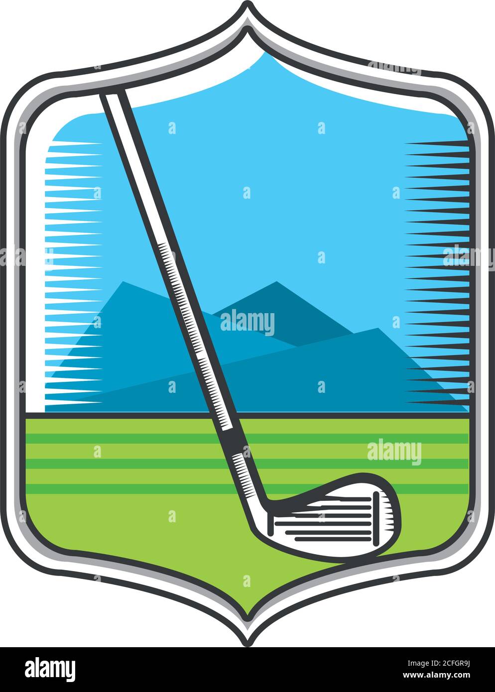 golf course with putter on white background vector illustration design ...