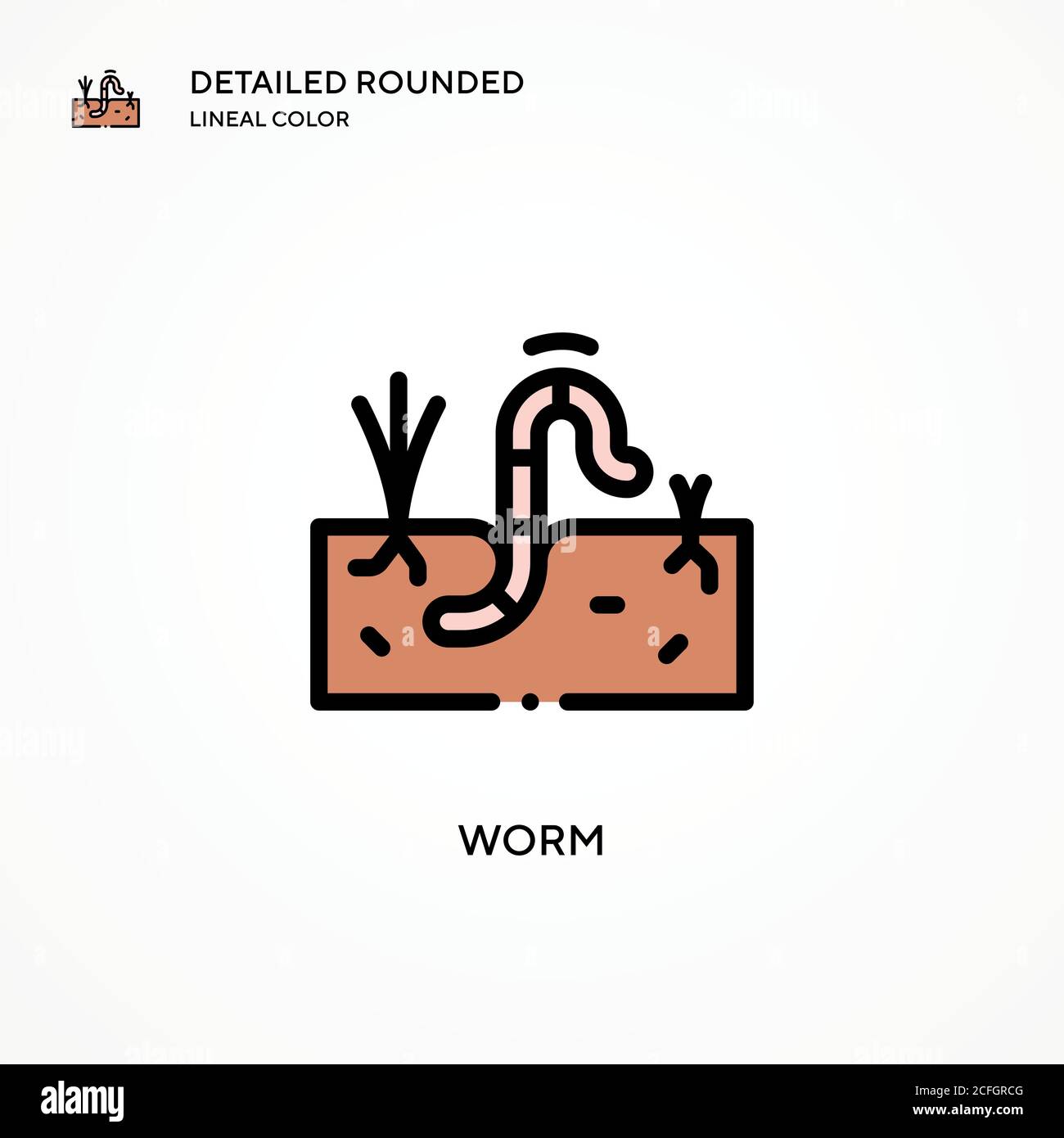 Worm vector icon. Modern vector illustration concepts. Easy to edit and ...