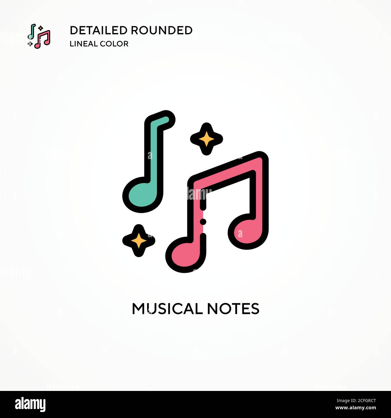 Musical notes vector icon. Modern vector illustration concepts. Easy to ...