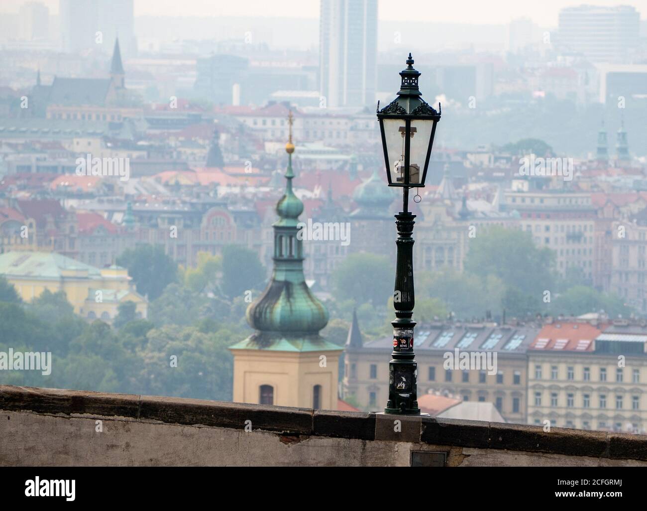 Prague Gaslight: A modern gas light in the Castle district with the ...