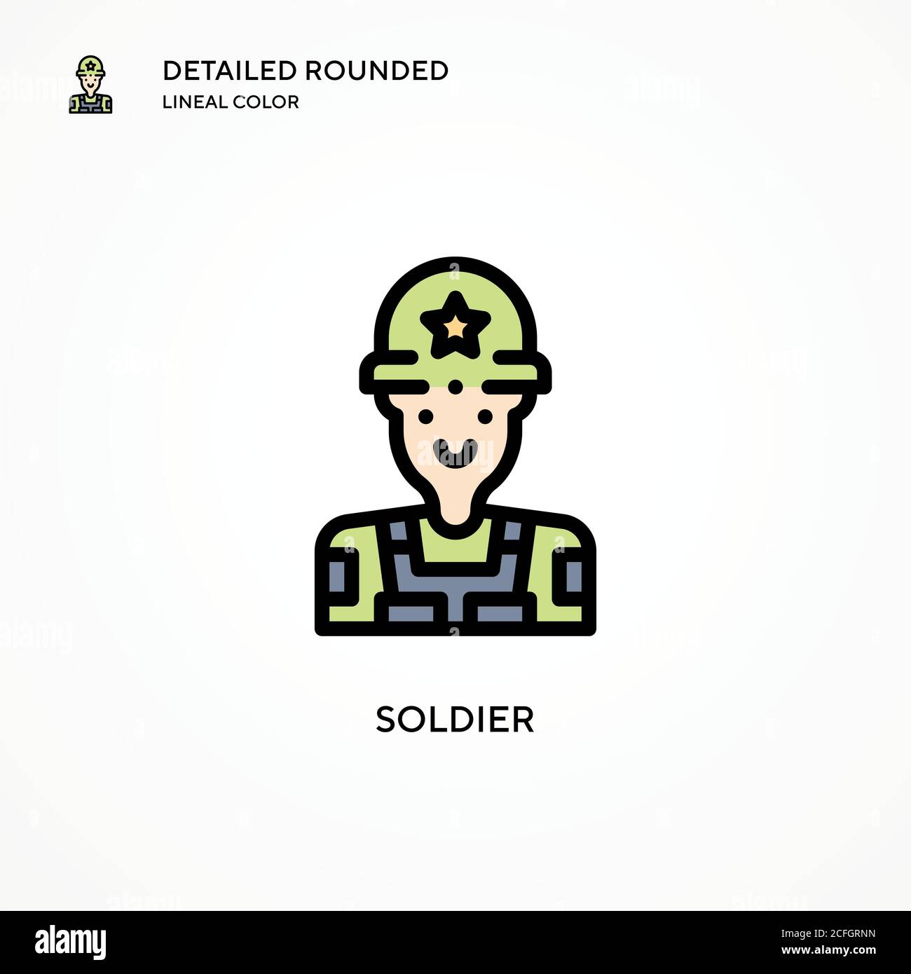Soldier vector icon. Modern vector illustration concepts. Easy to edit ...