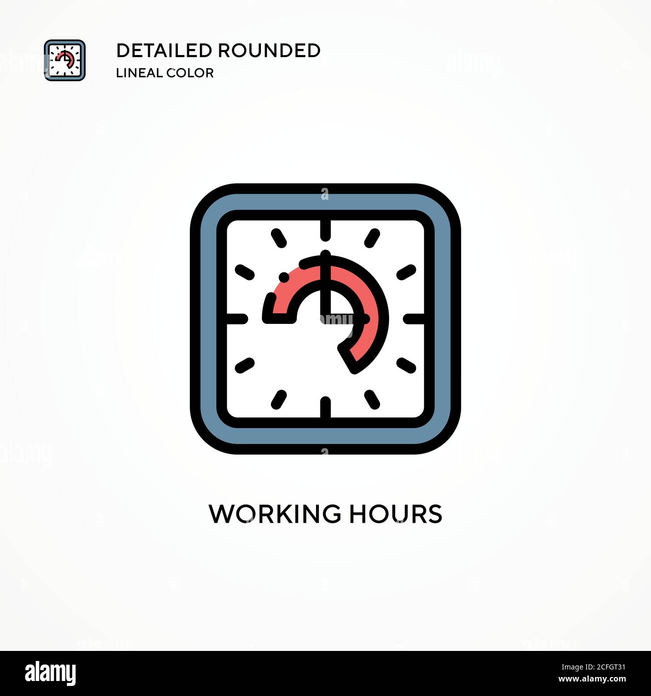 Working hours vector icon. Modern vector illustration concepts. Easy to ...