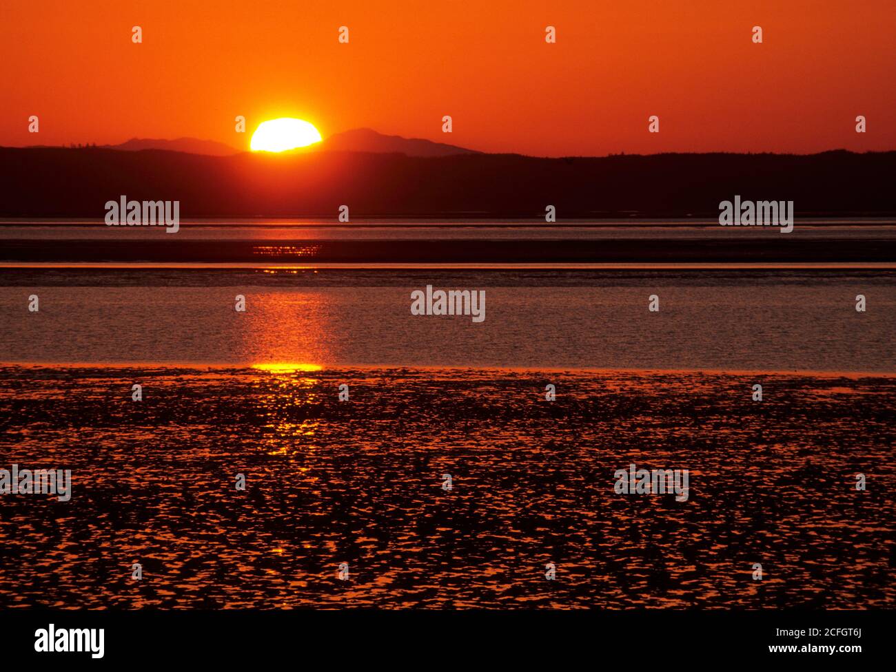 Mudflat sunrise, Damon Point State Park, Washington Stock Photo - Alamy