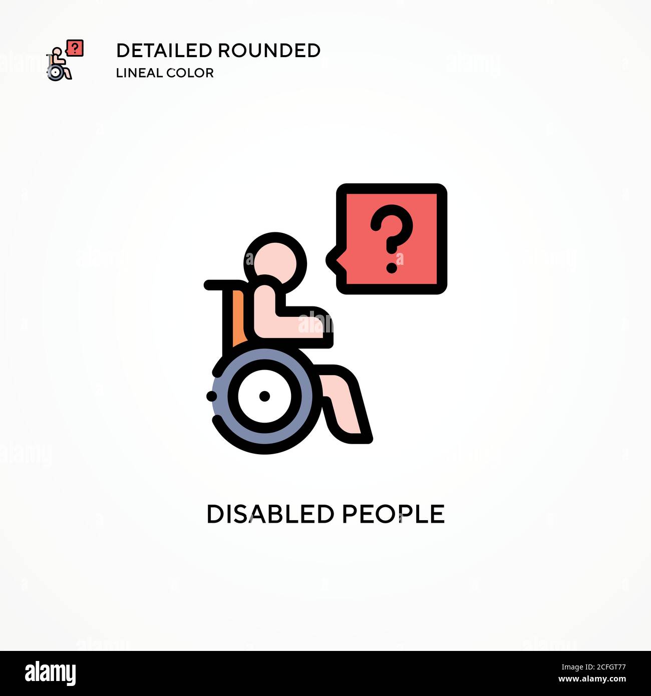 Disabled people vector icon. Modern vector illustration concepts. Easy ...