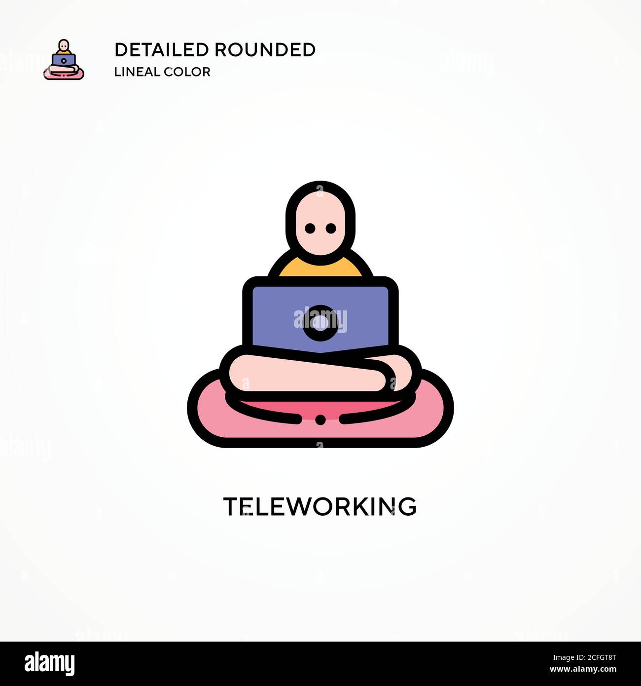 Teleworking vector icon. Modern vector illustration concepts. Easy to ...