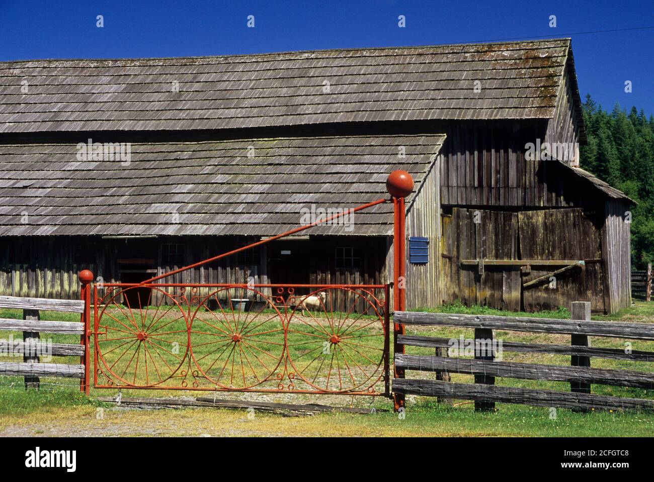 Barn, Cowan Ranch State Heritage Area, Clallam County, Washington Stock ...