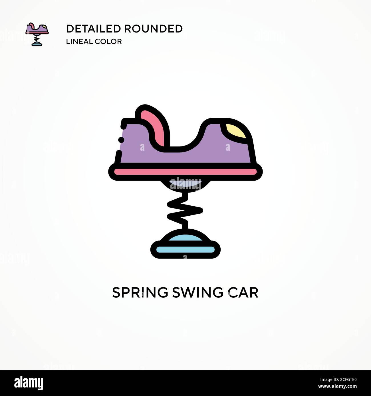 Spring swing car vector icon. Modern vector illustration concepts. Easy ...