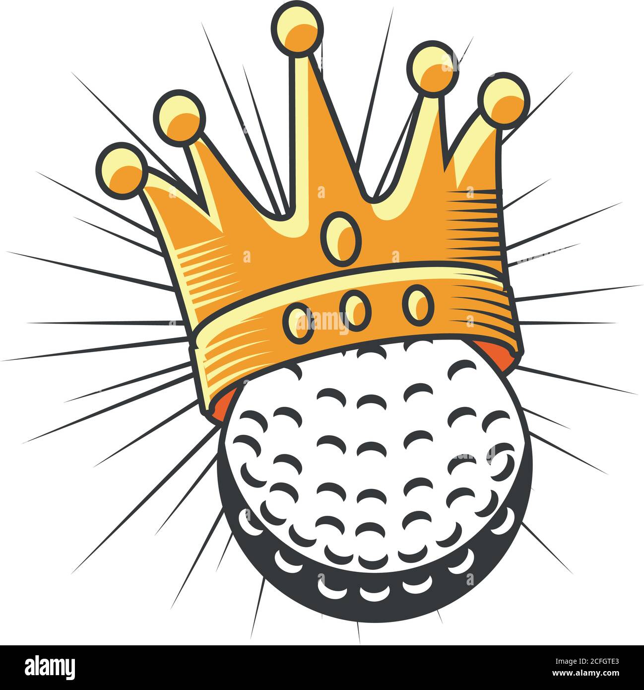 golf ball with crown on white background vector illustration design ...