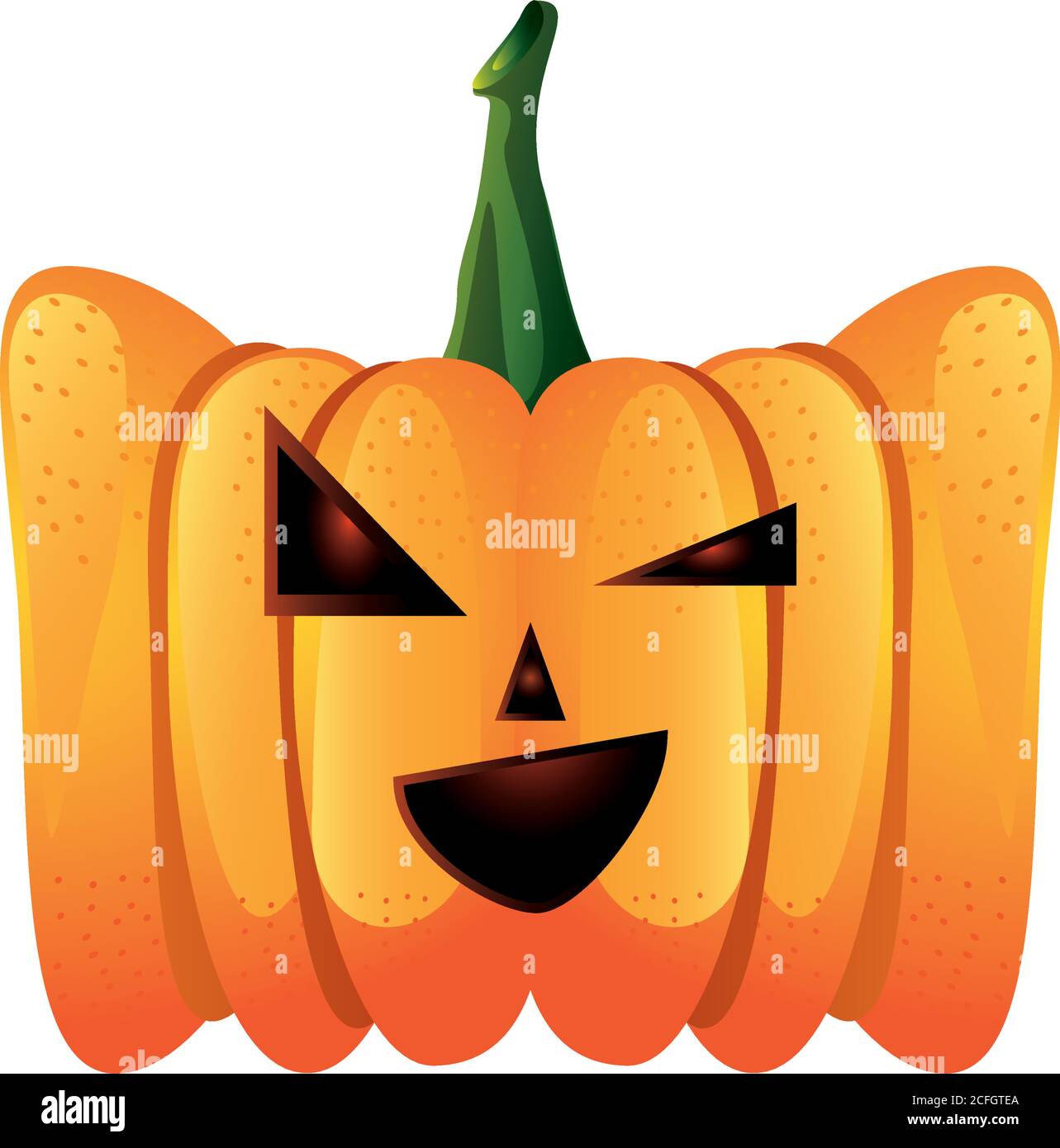 pumpkin with mystery face for halloween on white background vector ...