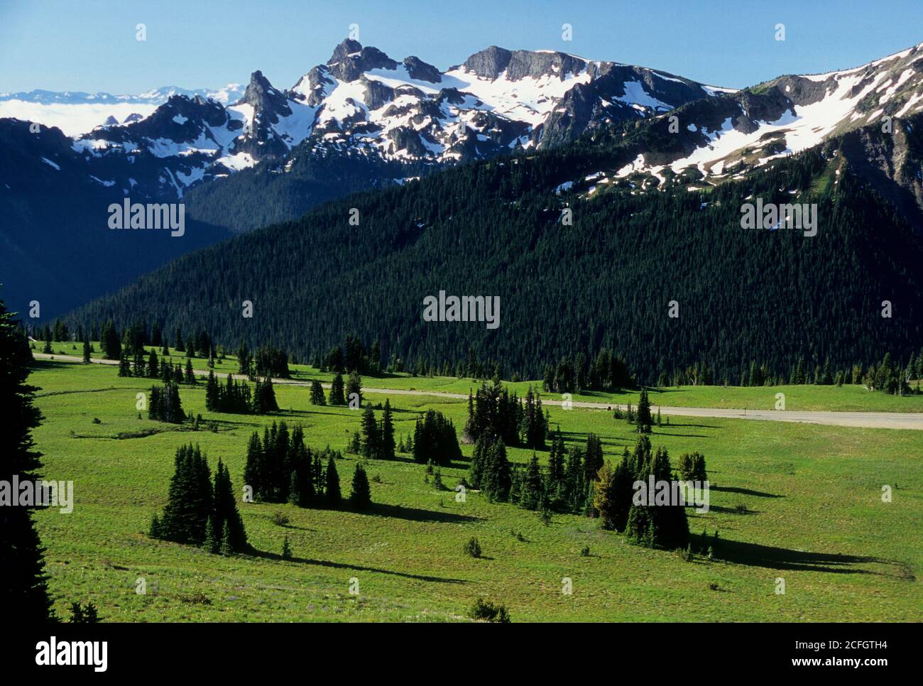 Yakima Park at Sunrise, Mt Rainier National Park, Washington Stock ...