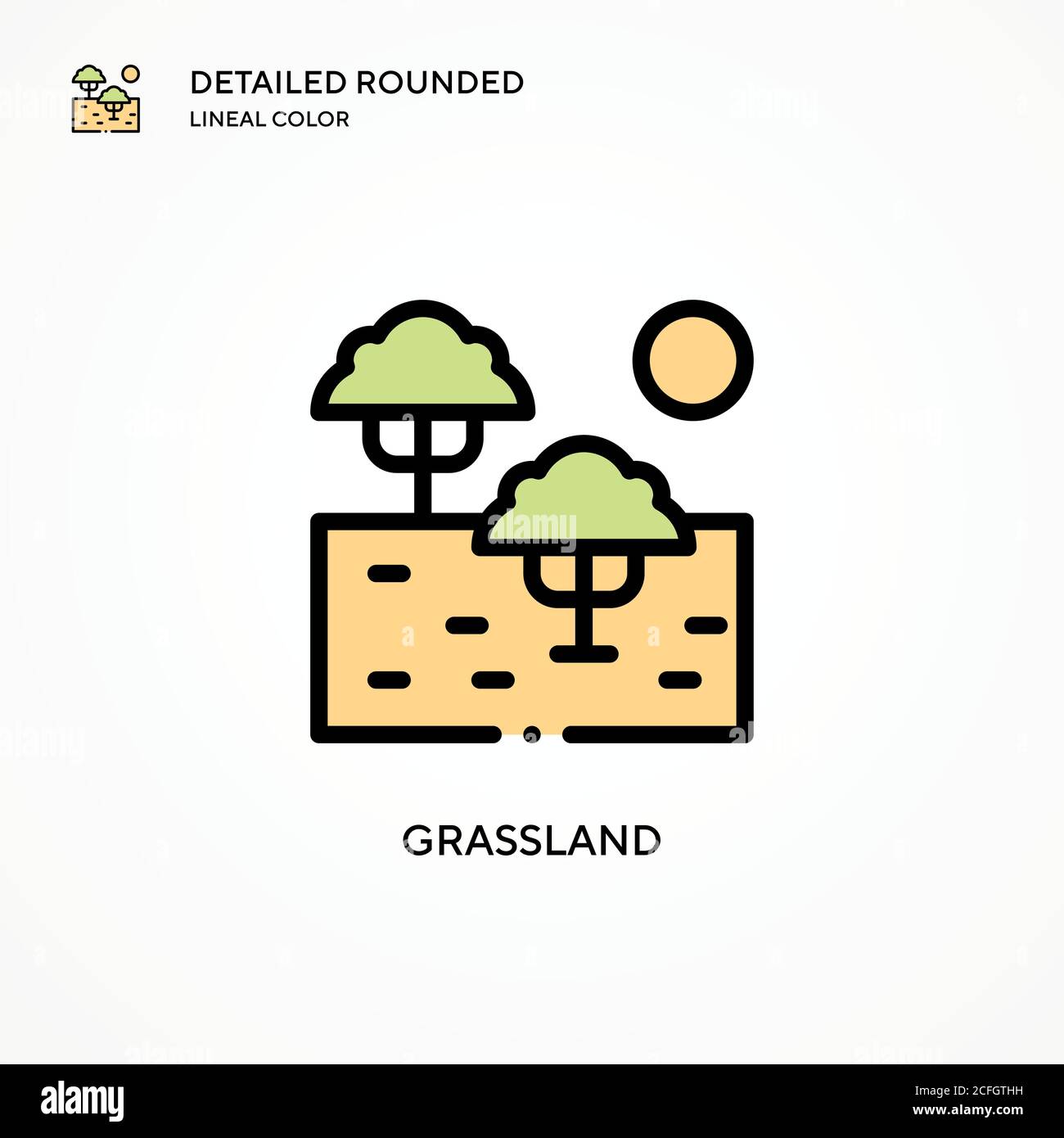 Grassland vector icon. Modern vector illustration concepts. Easy to ...