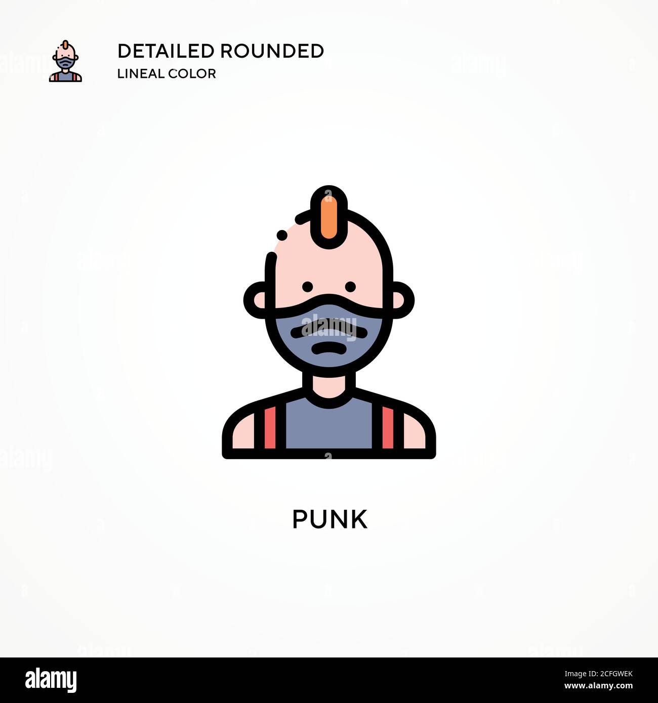Punk vector icon. Modern vector illustration concepts. Easy to edit and ...