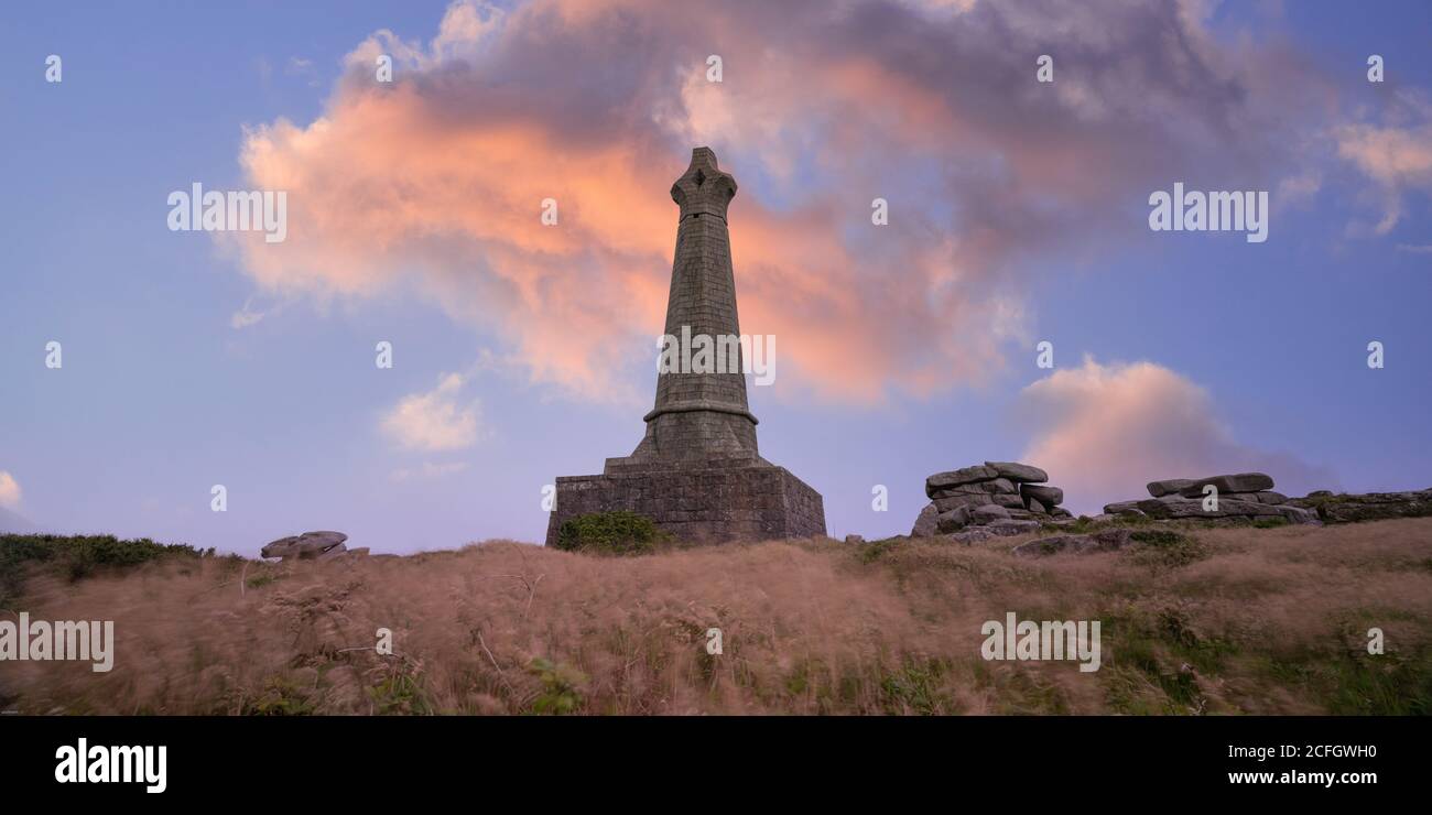 Carn brea at sunset cornwall england uk Stock Photo - Alamy