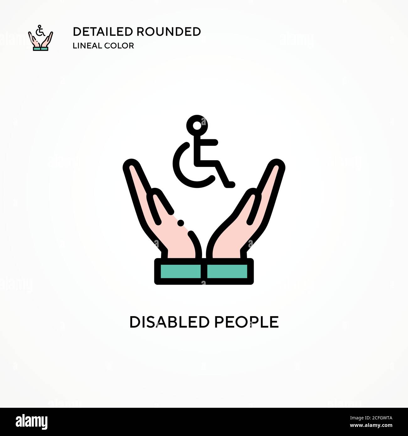 Disabled people vector icon. Modern vector illustration concepts. Easy ...