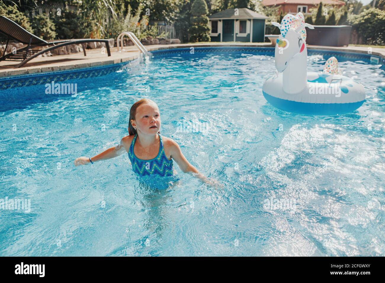 Backyard pool kids hi-res stock photography and images - Alamy
