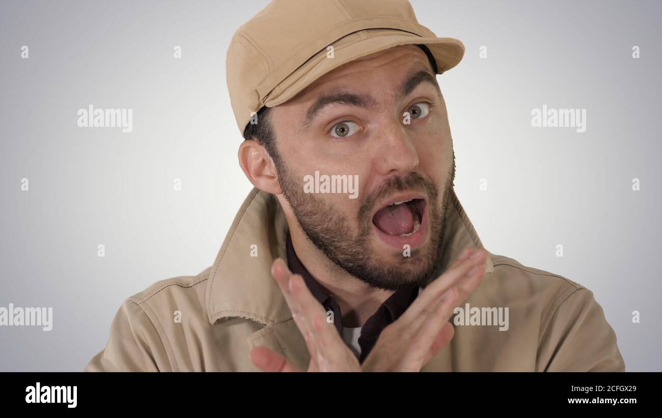Man in demi season clothes talking to you Never do it on gradient ...