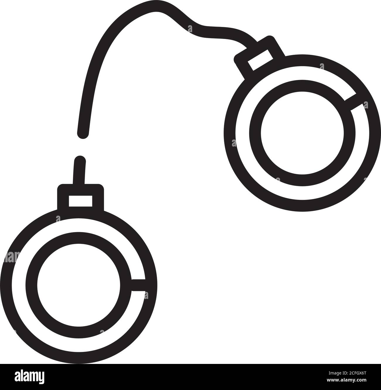 Police handcuffs icon flat Black and White Stock Photos & Images - Alamy