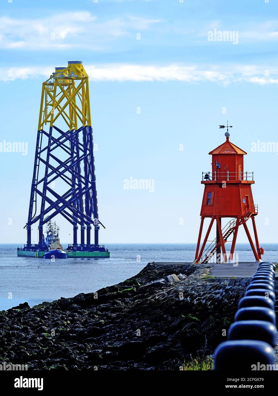 Ship Passing Offshore Wind Turbine High Resolution Stock Photography ...