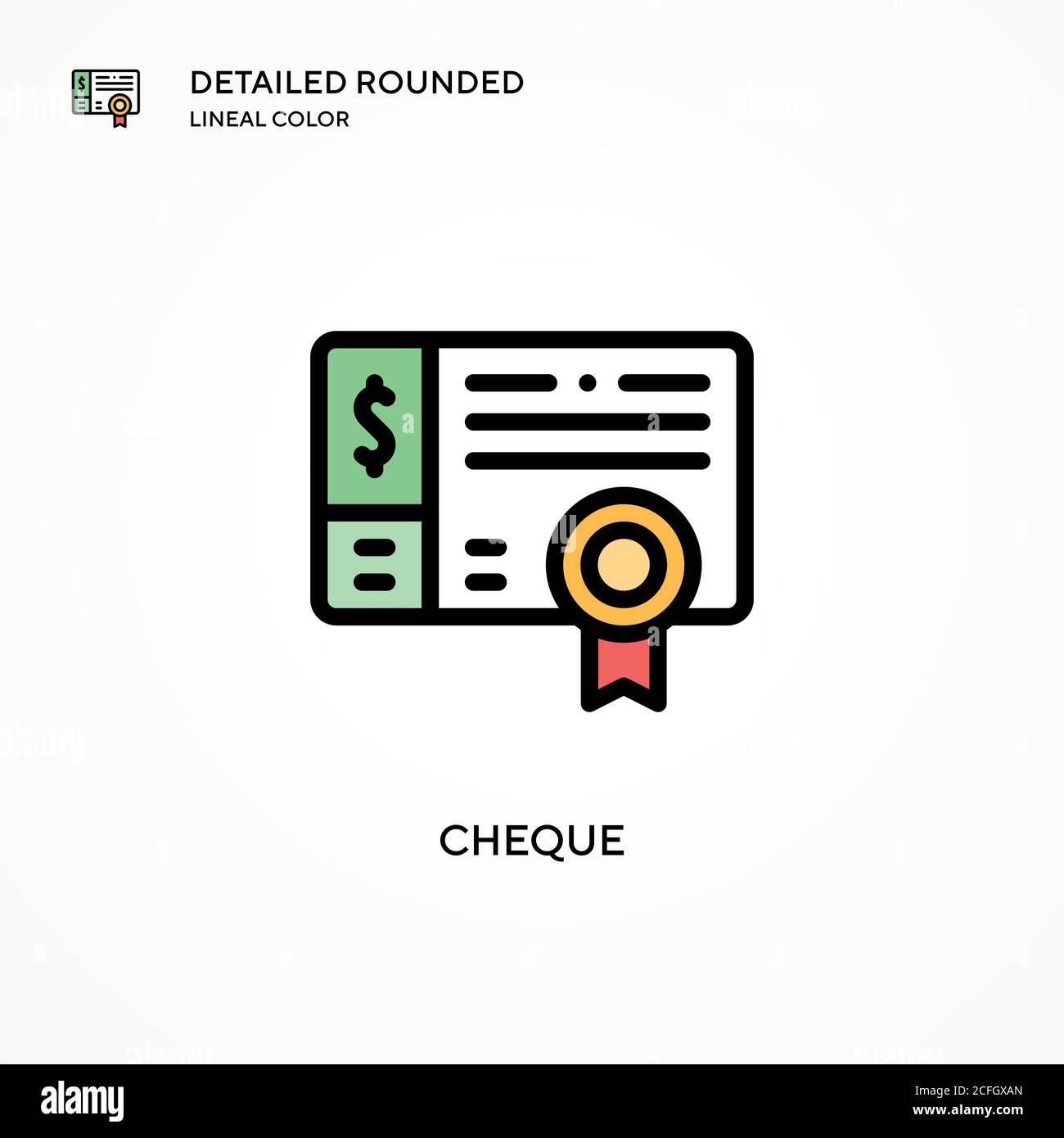 Cheque vector icon. Modern vector illustration concepts. Easy to edit ...