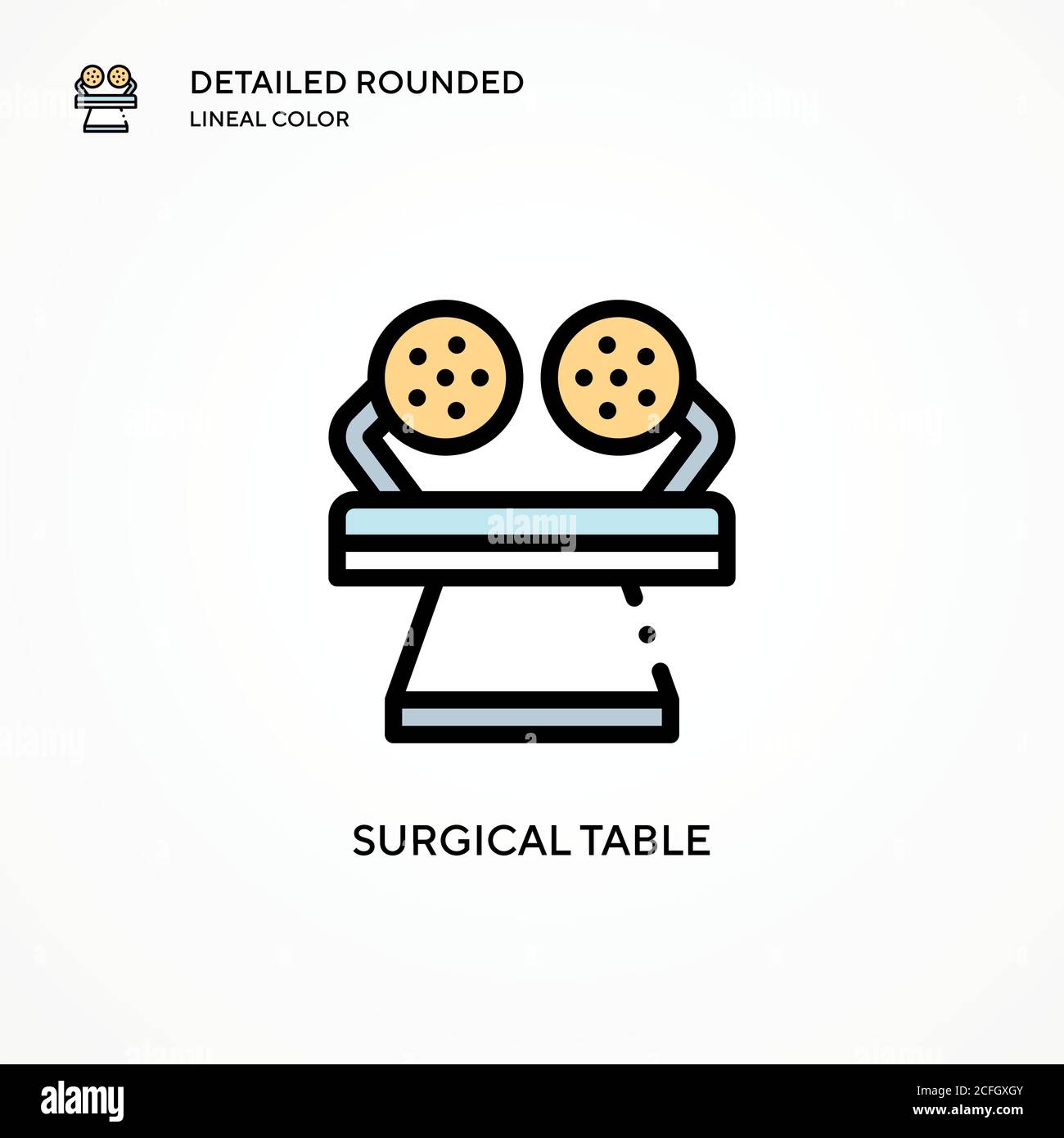 Surgical table vector icon. Modern vector illustration concepts. Easy ...