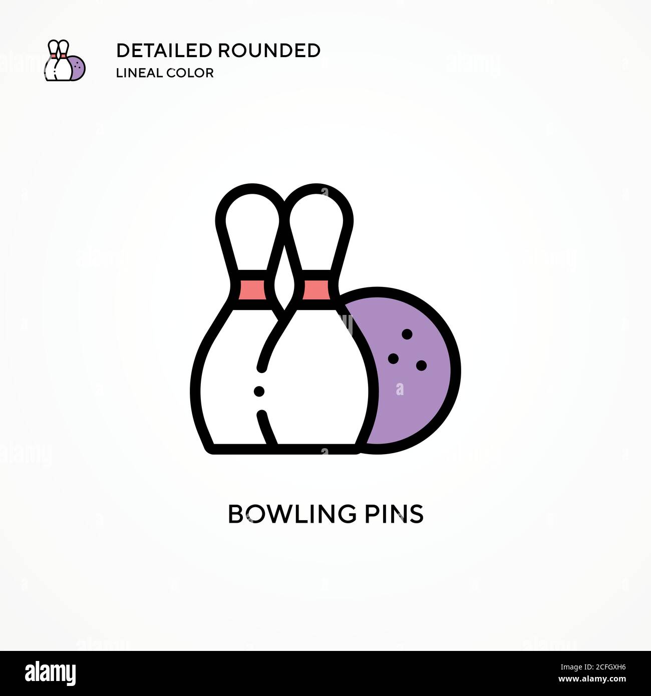 Bowling pins vector icon. Modern vector illustration concepts. Easy to ...