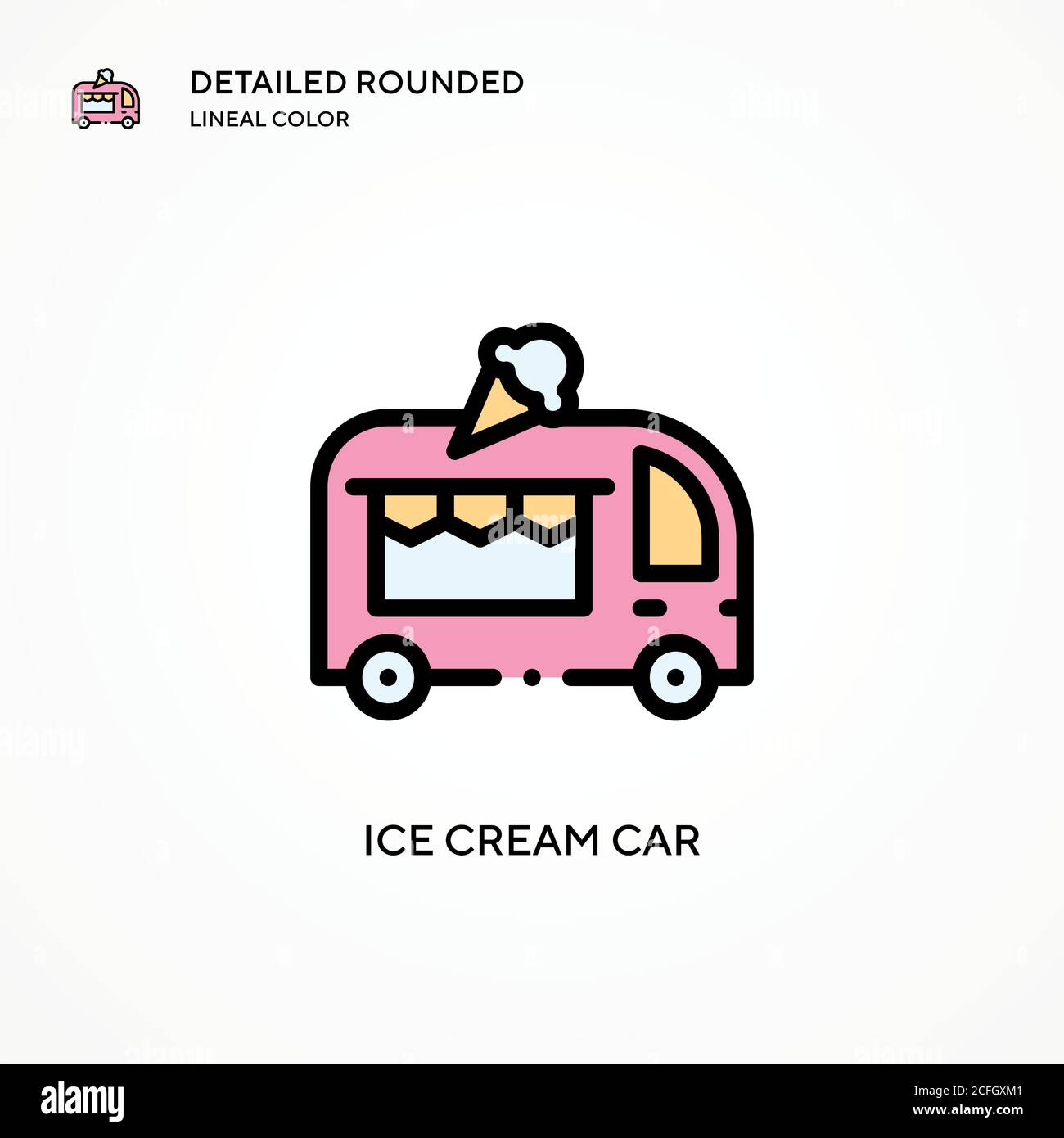 Ice cream car vector icon. Modern vector illustration concepts. Easy to ...