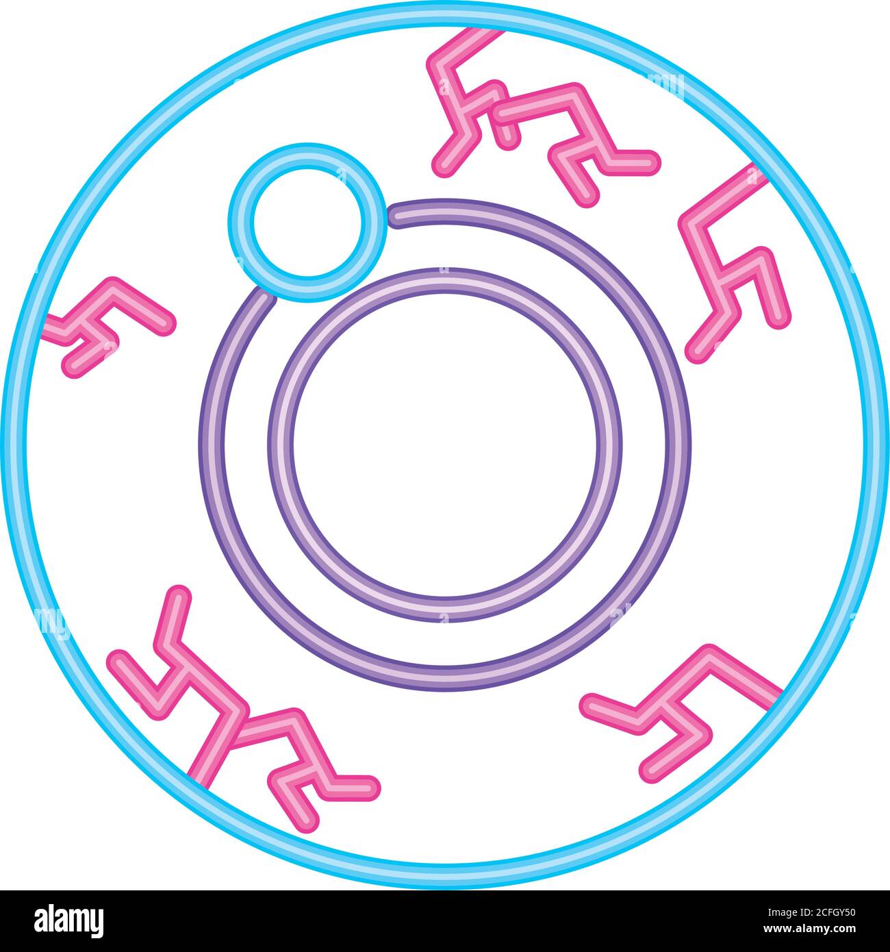 eyeball in neon light for halloween vector illustration design Stock ...