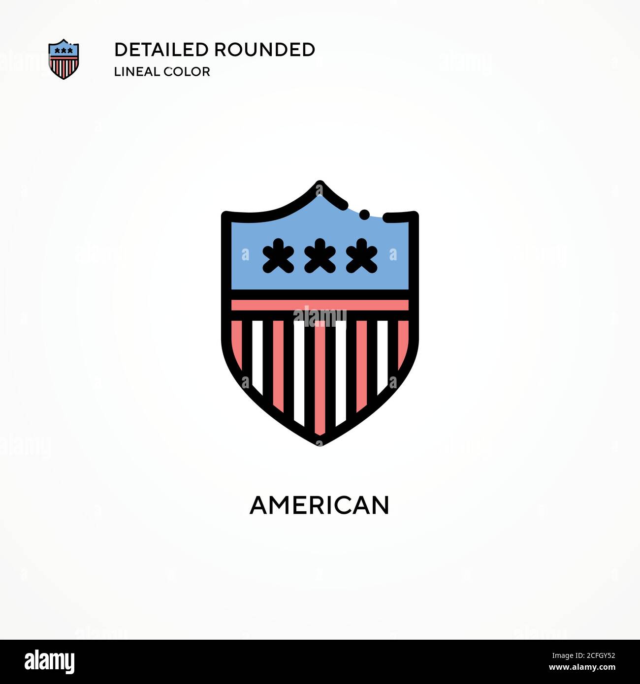 American vector icon. Modern vector illustration concepts. Easy to edit ...