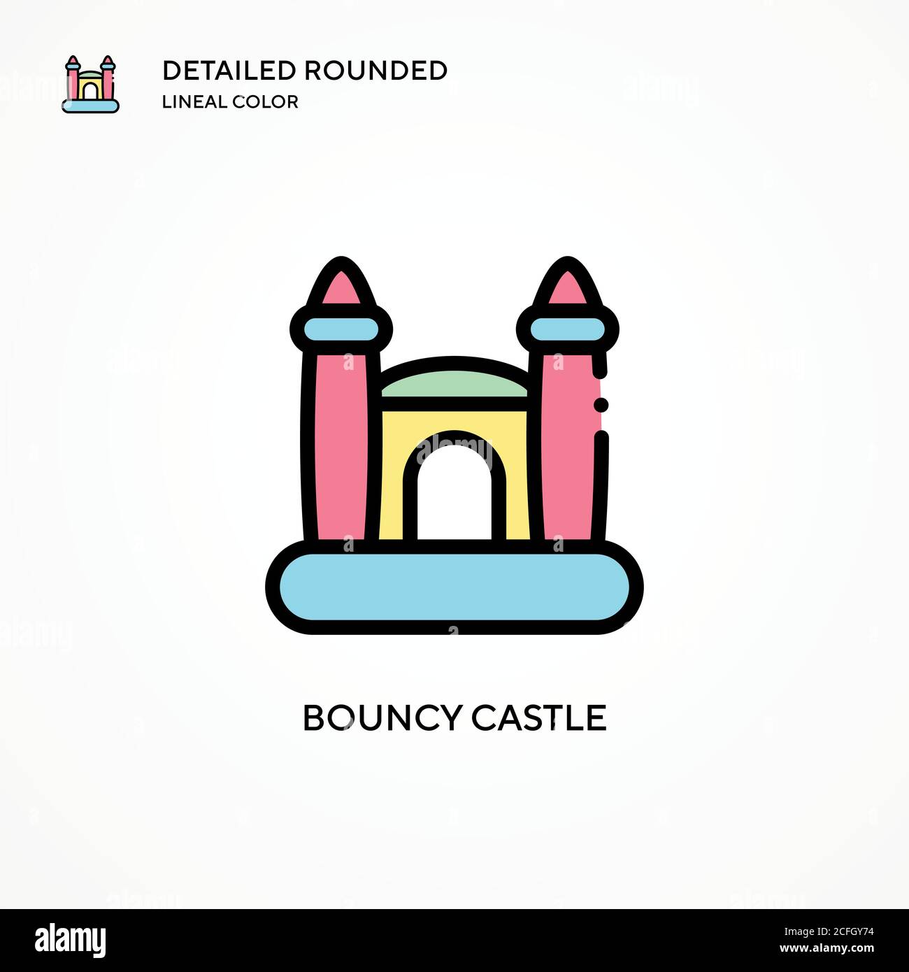Bouncy castle vector icon. Modern vector illustration concepts. Easy to ...