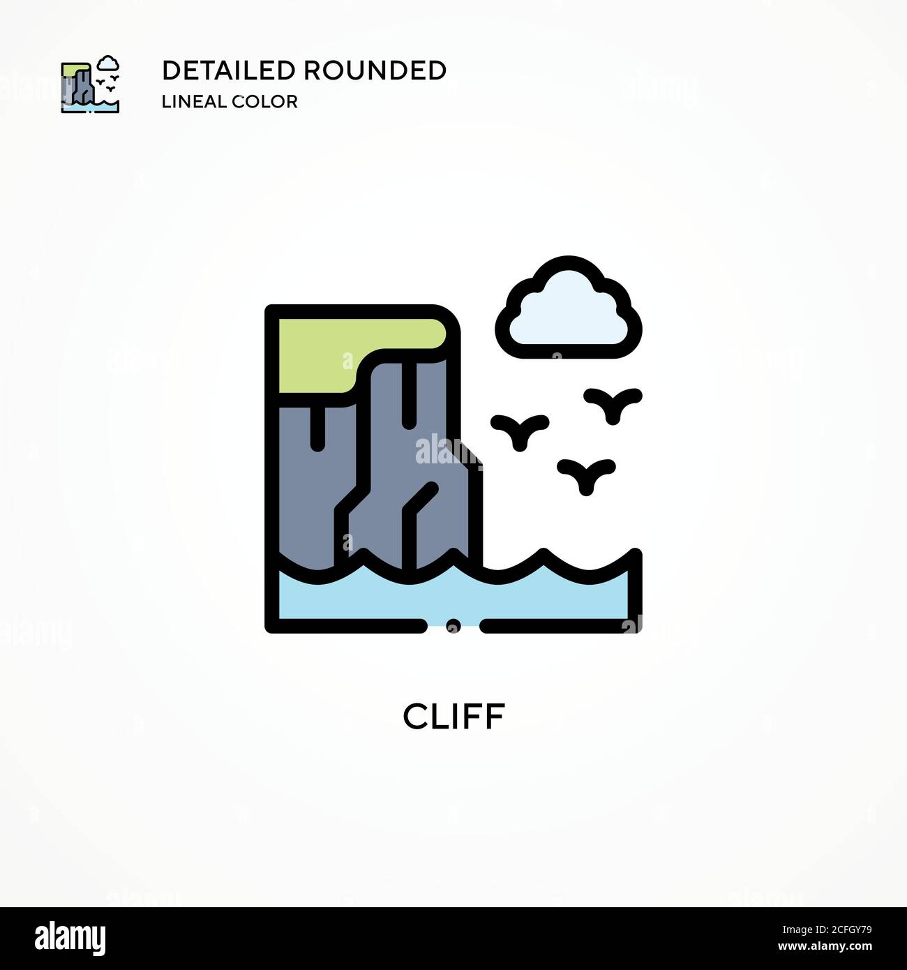 Cliff vector icon. Modern vector illustration concepts. Easy to edit ...