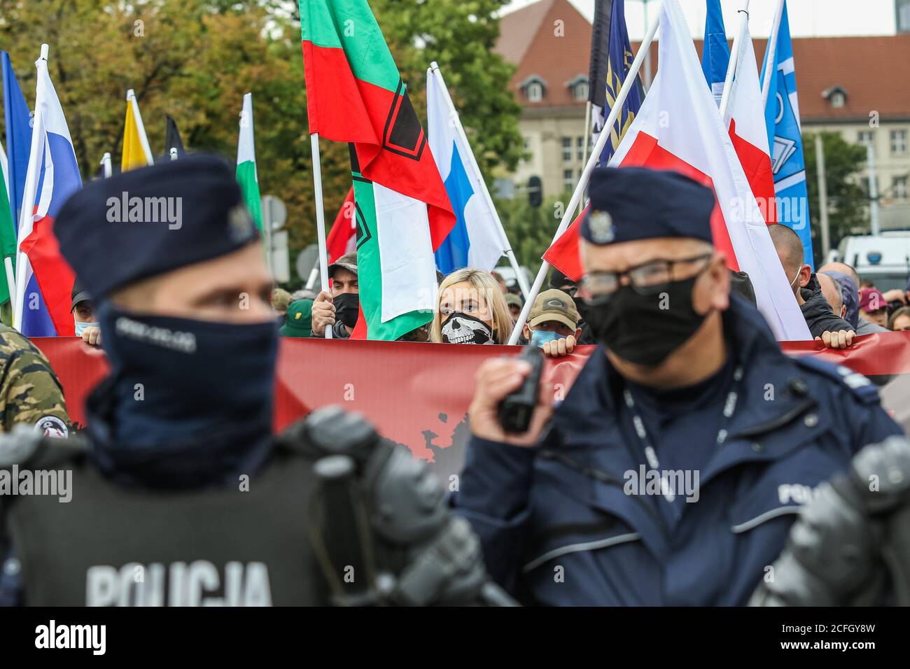 Gdansk, Poland. 5th Sep, 2020. Anti-riot Police unit officers escorting ...