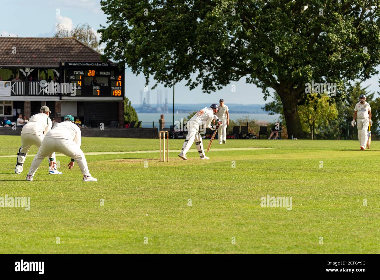 Cricket players on field hi-res stock photography and images - Alamy