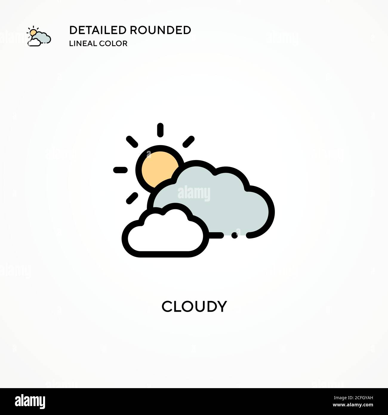 Cloudy vector icon. Modern vector illustration concepts. Easy to edit ...