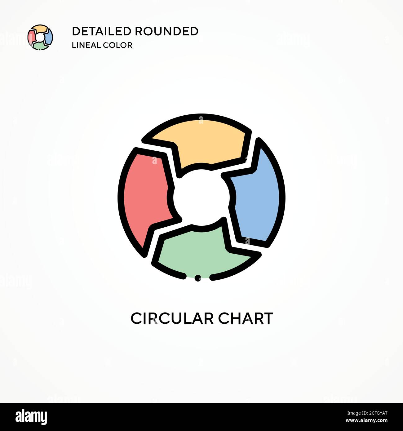 Circular chart vector icon. Modern vector illustration concepts. Easy to edit and customize ...