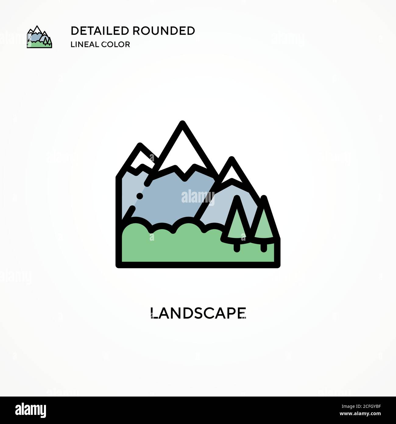 Landscape vector icon. Modern vector illustration concepts. Easy to ...