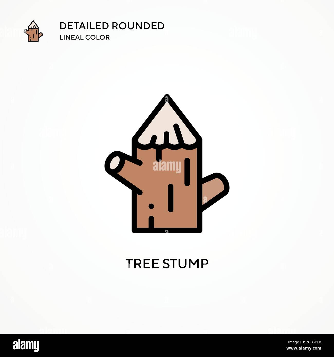 Tree stump vector icon. Modern vector illustration concepts. Easy to ...