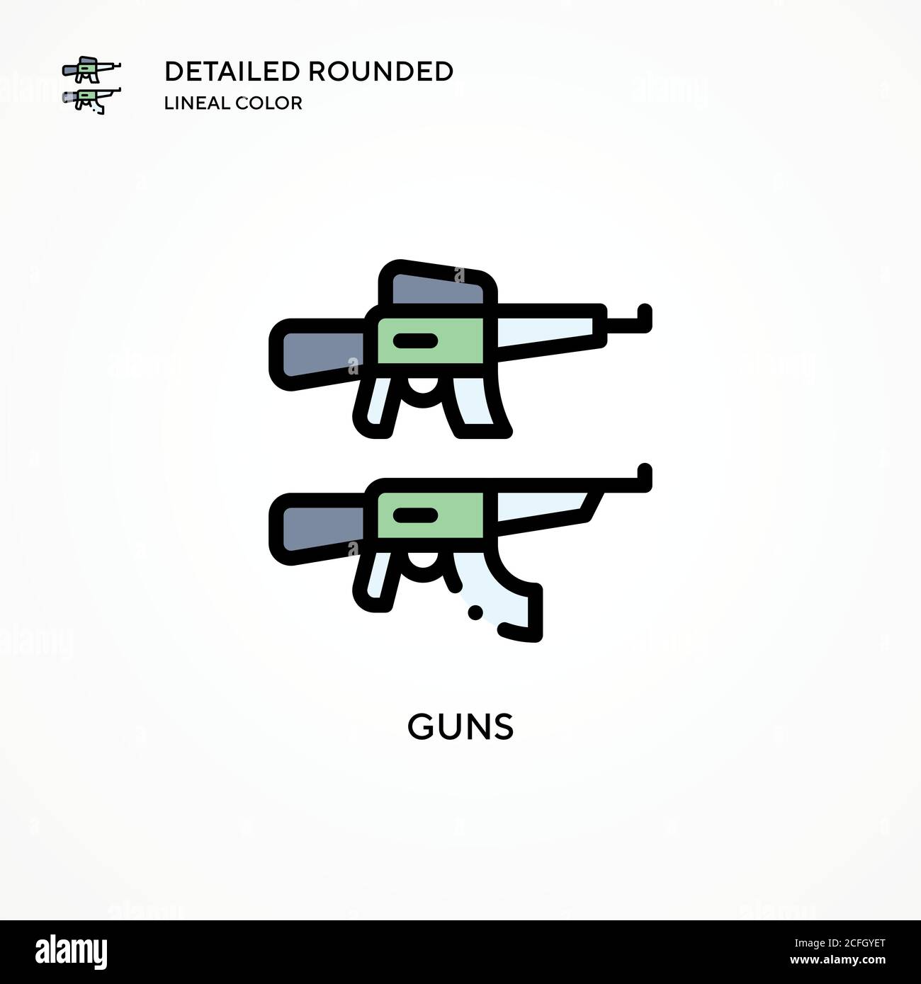 Guns vector icon. Modern vector illustration concepts. Easy to edit and ...