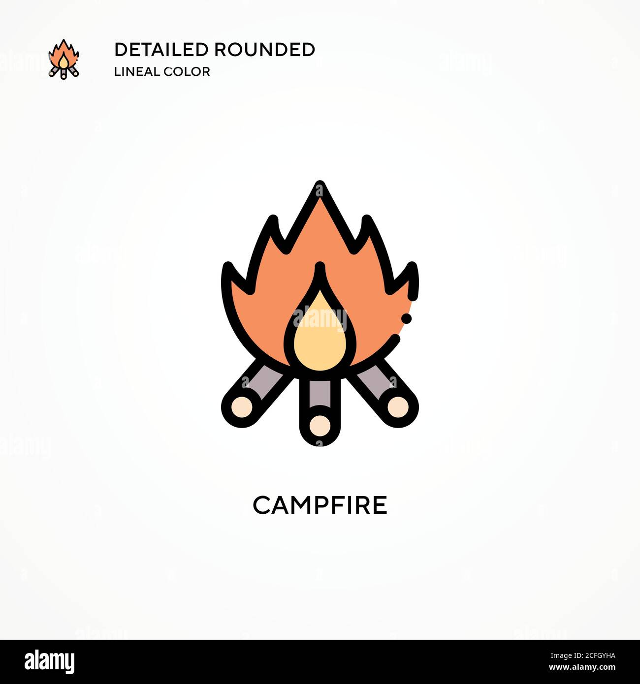 Campfire vector icon. Modern vector illustration concepts. Easy to edit ...