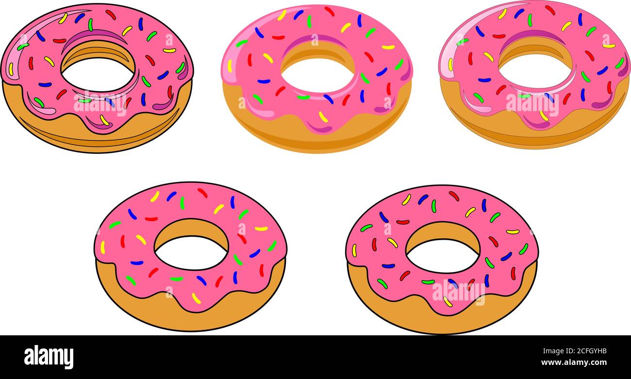 Sweet pink donut chocolate Stock Vector Images - Alamy