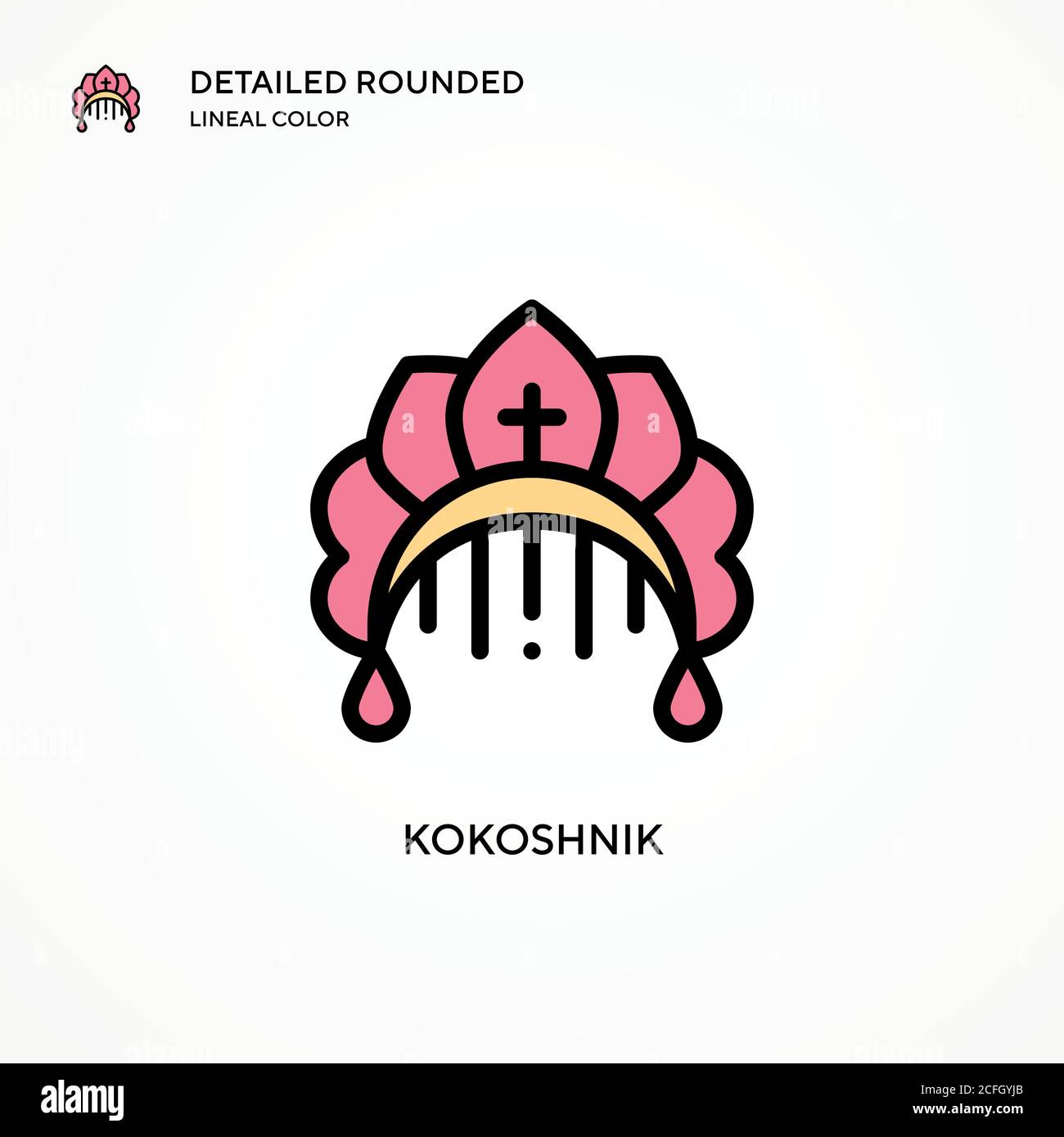 Kokoshnik vector icon. Modern vector illustration concepts. Easy to ...