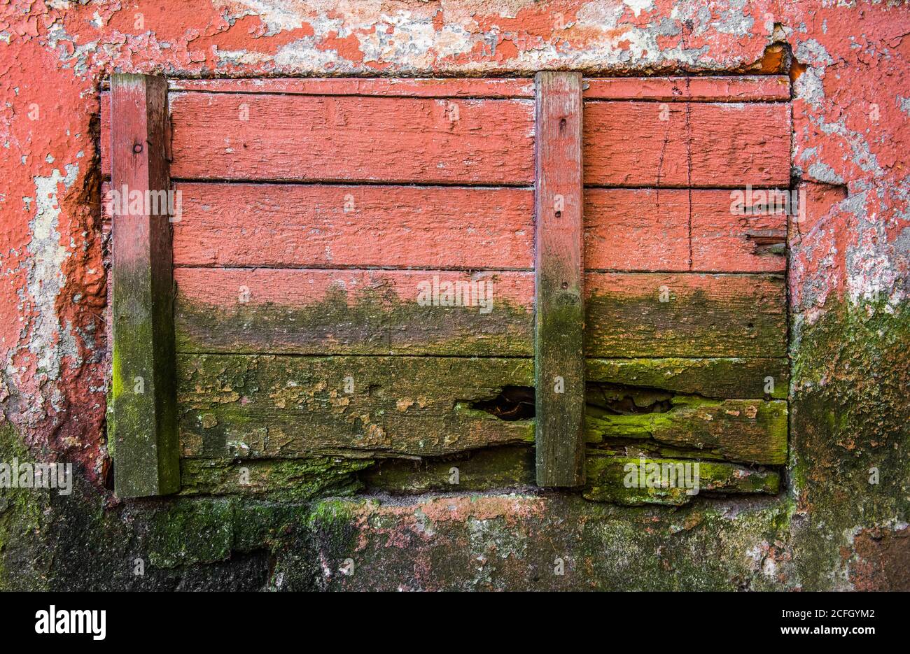 The old wooden window in the grunge town house Stock Photo - Alamy