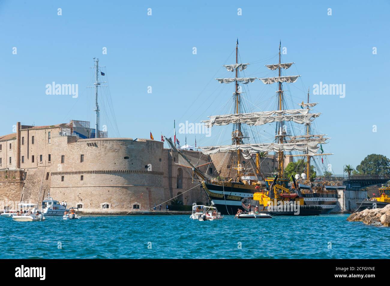22 August 2020 - Tug Boat "Dritto" assist the mooring of the tall ship ...