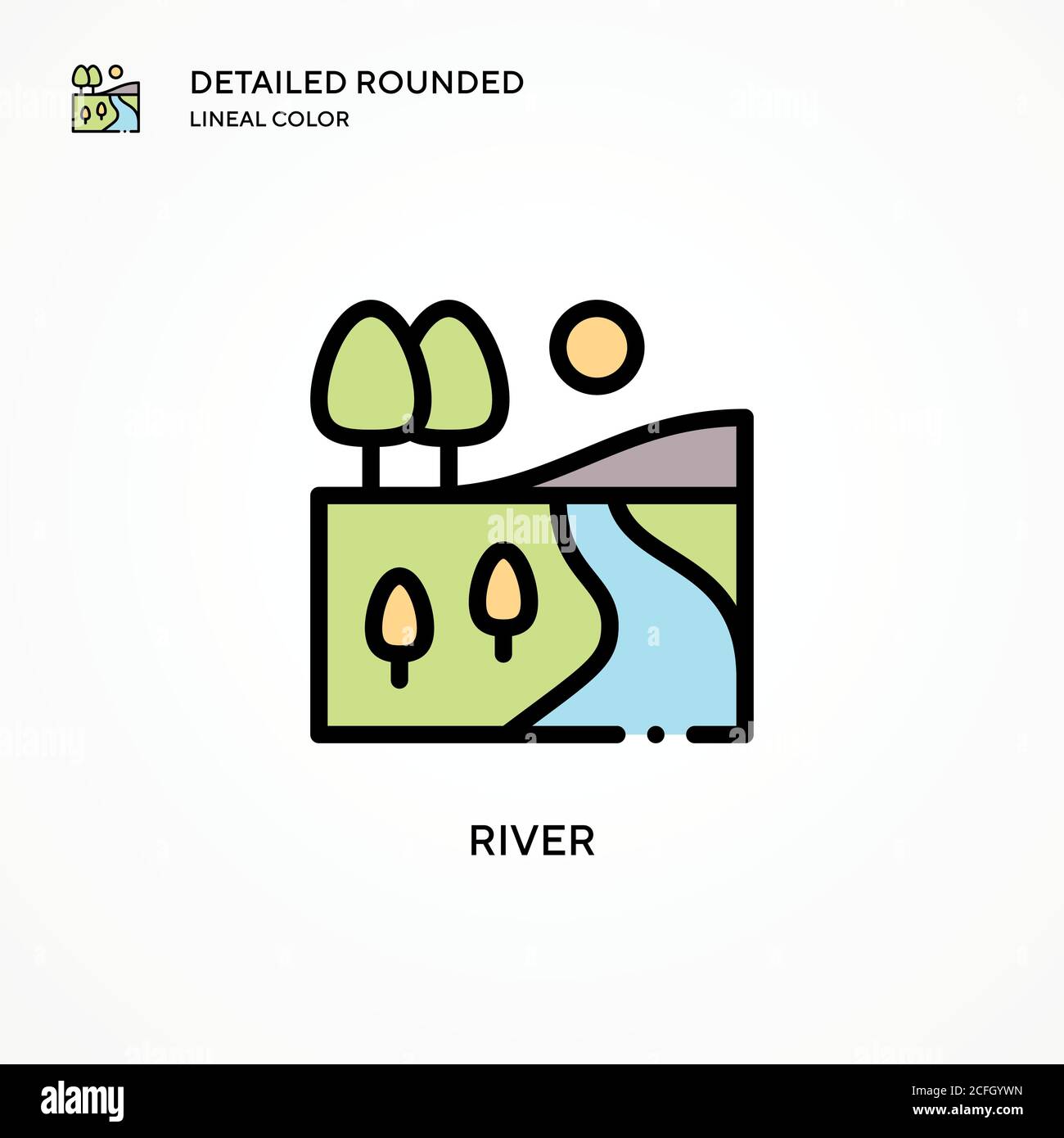 River vector icon. Modern vector illustration concepts. Easy to edit ...