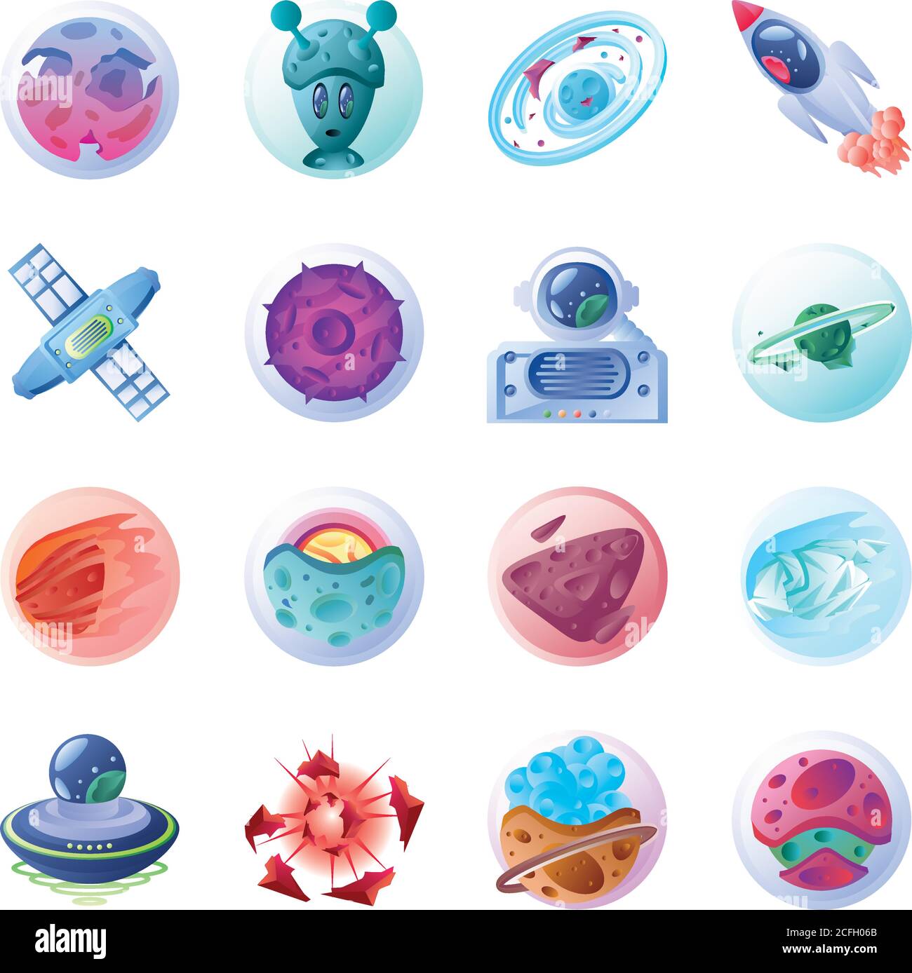 bundle of icons solar system on white background vector illustration ...