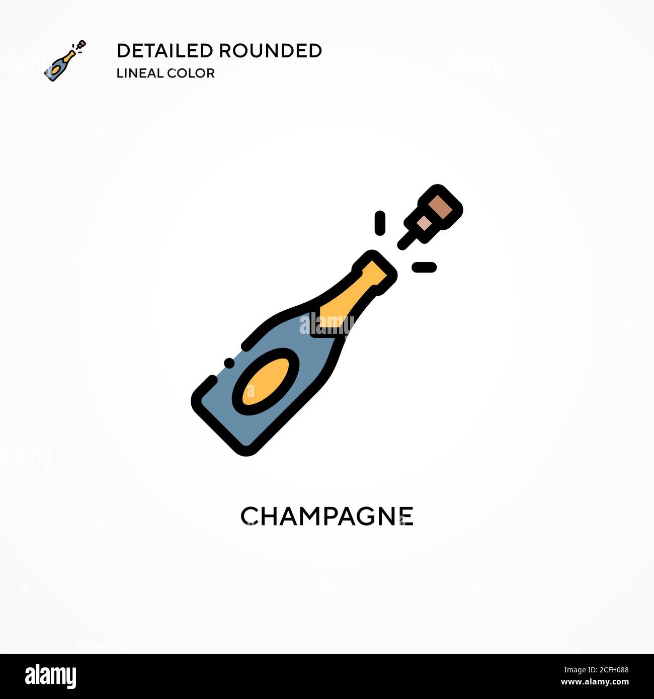 Champagne vector icon. Modern vector illustration concepts. Easy to ...
